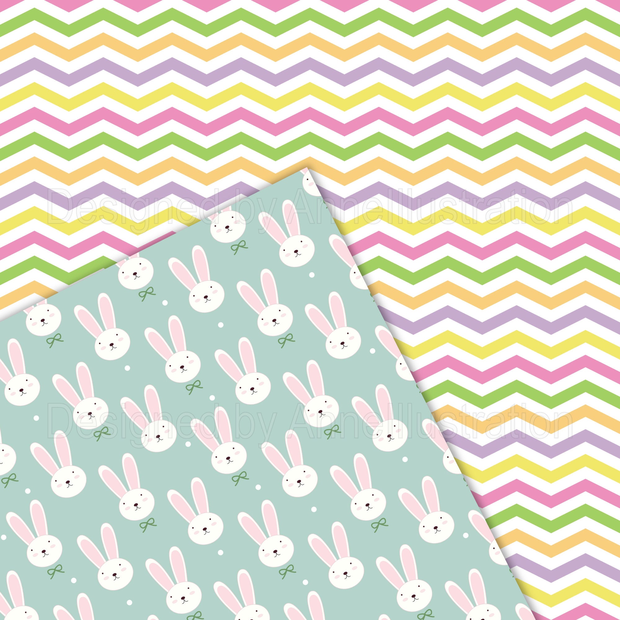 Easter Bunnies[seamless]digital Papers,pastel Bunny,eggs,children ...