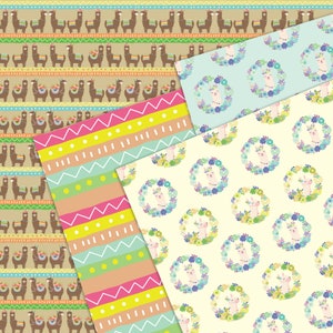 Llama Digital Papers(seamless),alpaca,cactus,peruvian,animals,boho ...