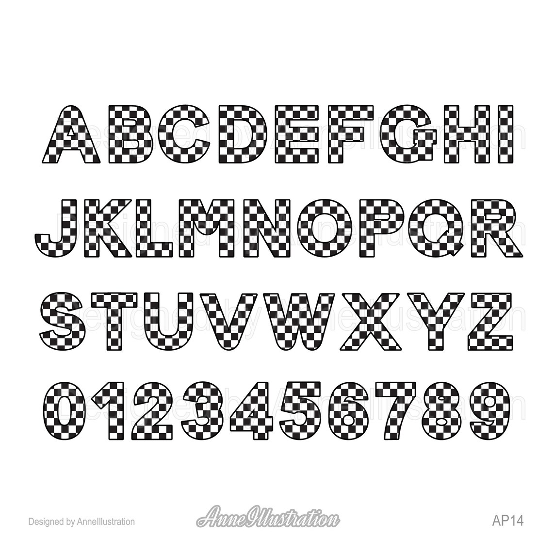 Racing Checkered Alphabetroad Numbers Letters Clipartcar - Etsy Australia