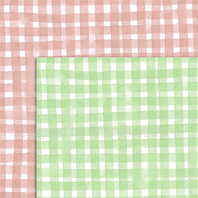Watercolor Gingham(not in Seamless)digital Paper,check Pattern,pastel ...