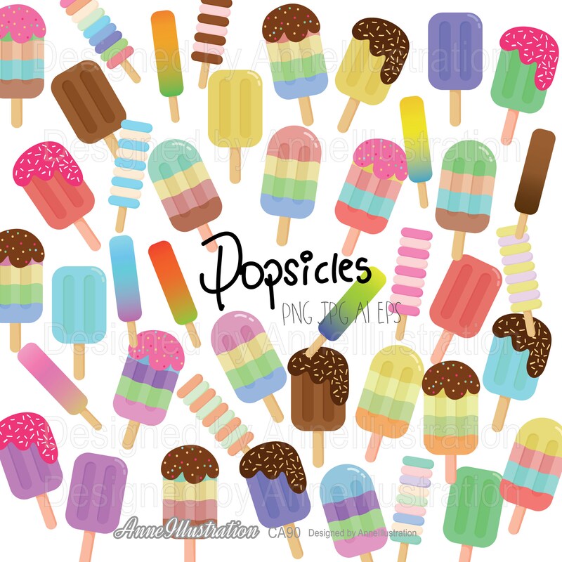 Ice Lolly Clipart - Etsy UK
