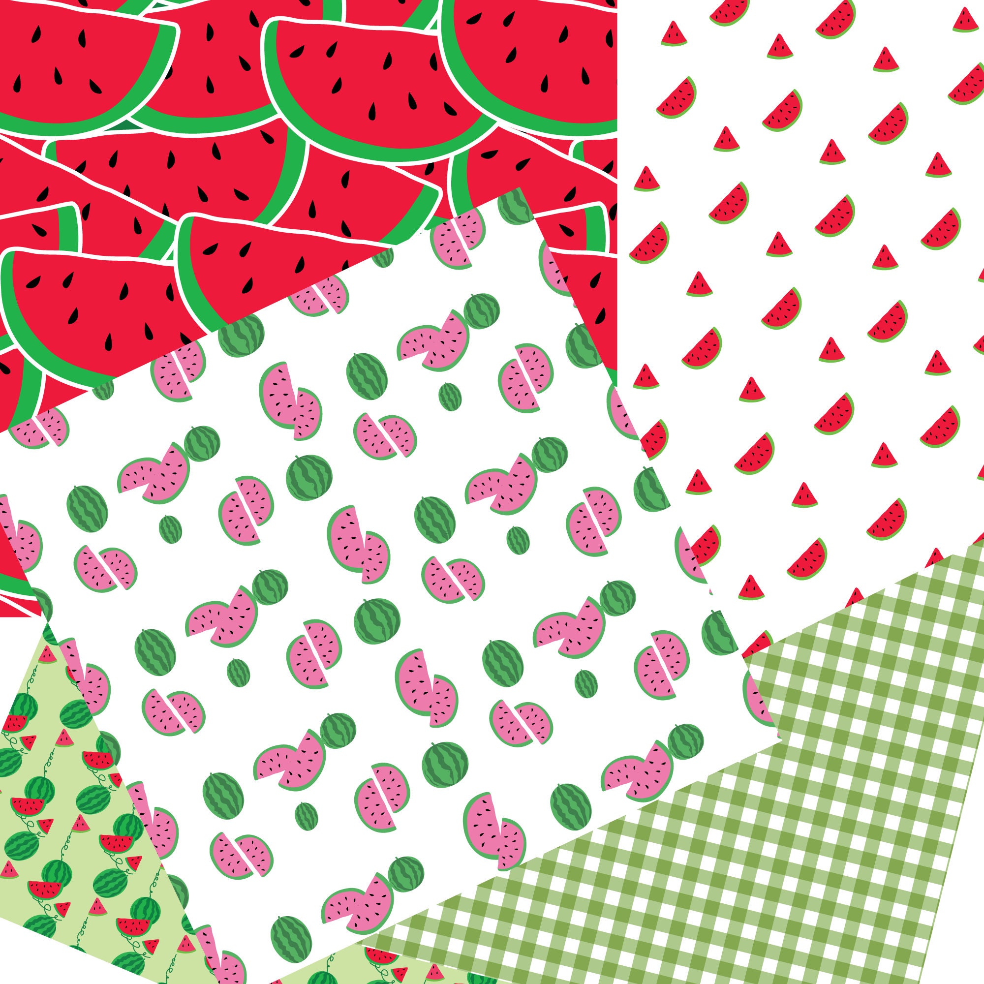 Watermelon Digital Papernot in Seamlesssummerfruit Digital - Etsy