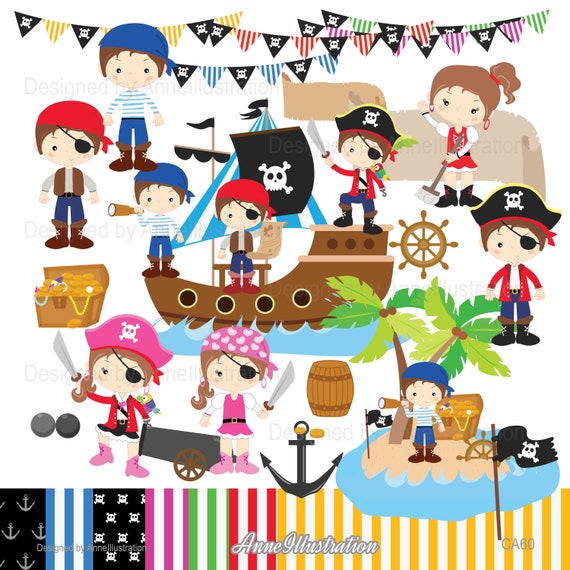 Pirate Clipartpirate Party Clipartpirate Shippirate - Etsy