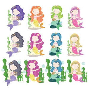 Mermaid Clipart,mermaids Clipart,sea Clipart,fairy Tale,princess ...