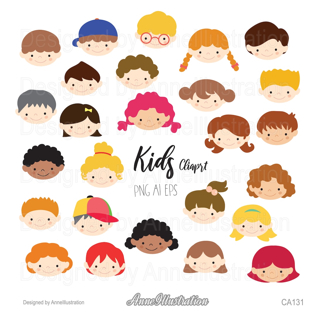 Kid's Face Clipart,children,kindergarten,boy,girl,student,school,class ...