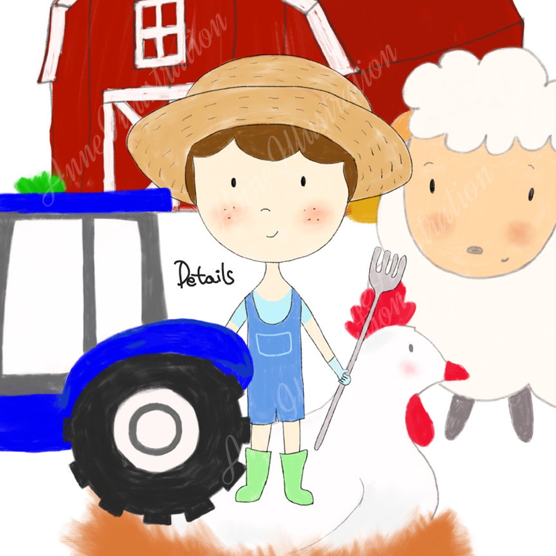 Farm Clipart,farm Animals Clipart,barn House Cow Sheep Pig Duck Dog Cat ...