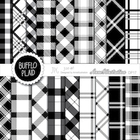Neutral Buffalo Plaid Digital Paper Set, Seamless Lumberjack Plaid ...