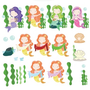 Mermaid Clipart,mermaids Clipart,sea Clipart,fairy Tale,princess ...