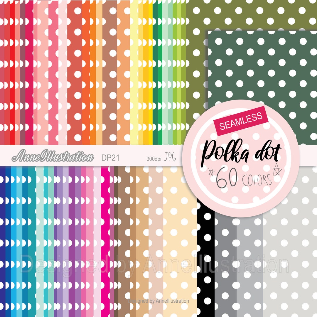 Polka Dot Papers(seamless),repeatable,dots,rainbow Color,pastel,digital ...