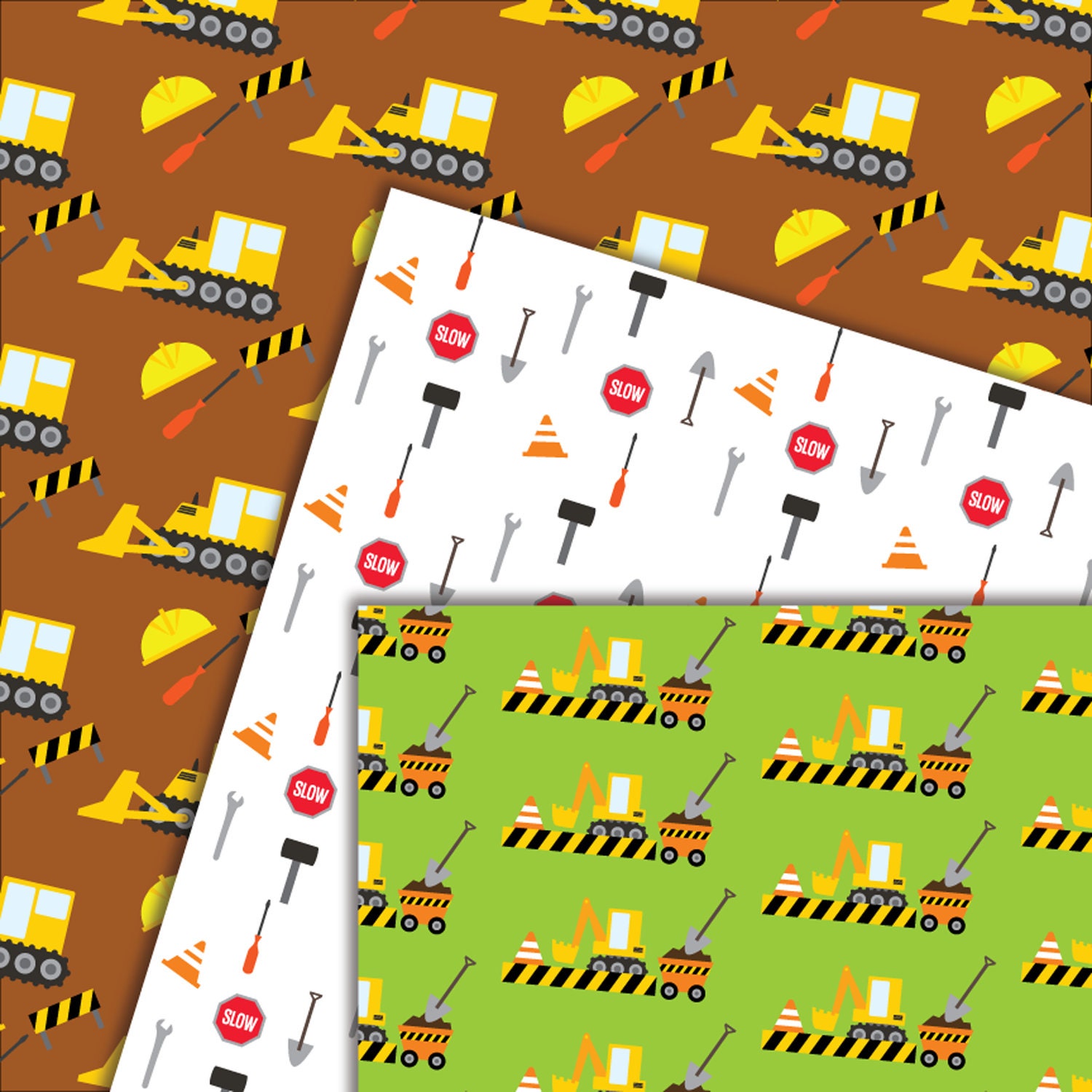 Construction Digital Papernot in | Etsy