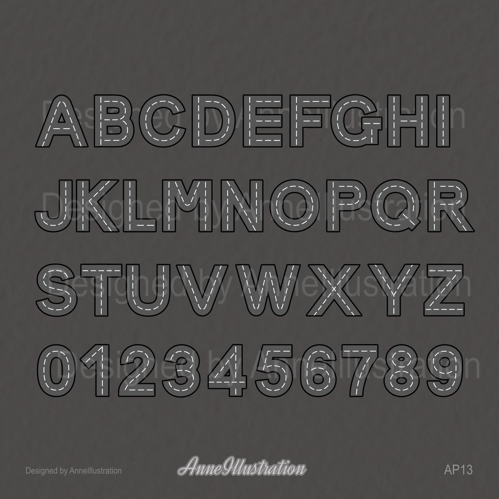 Race Track Alphabet,road Numbers Letters Clipart,car Track Letters ...