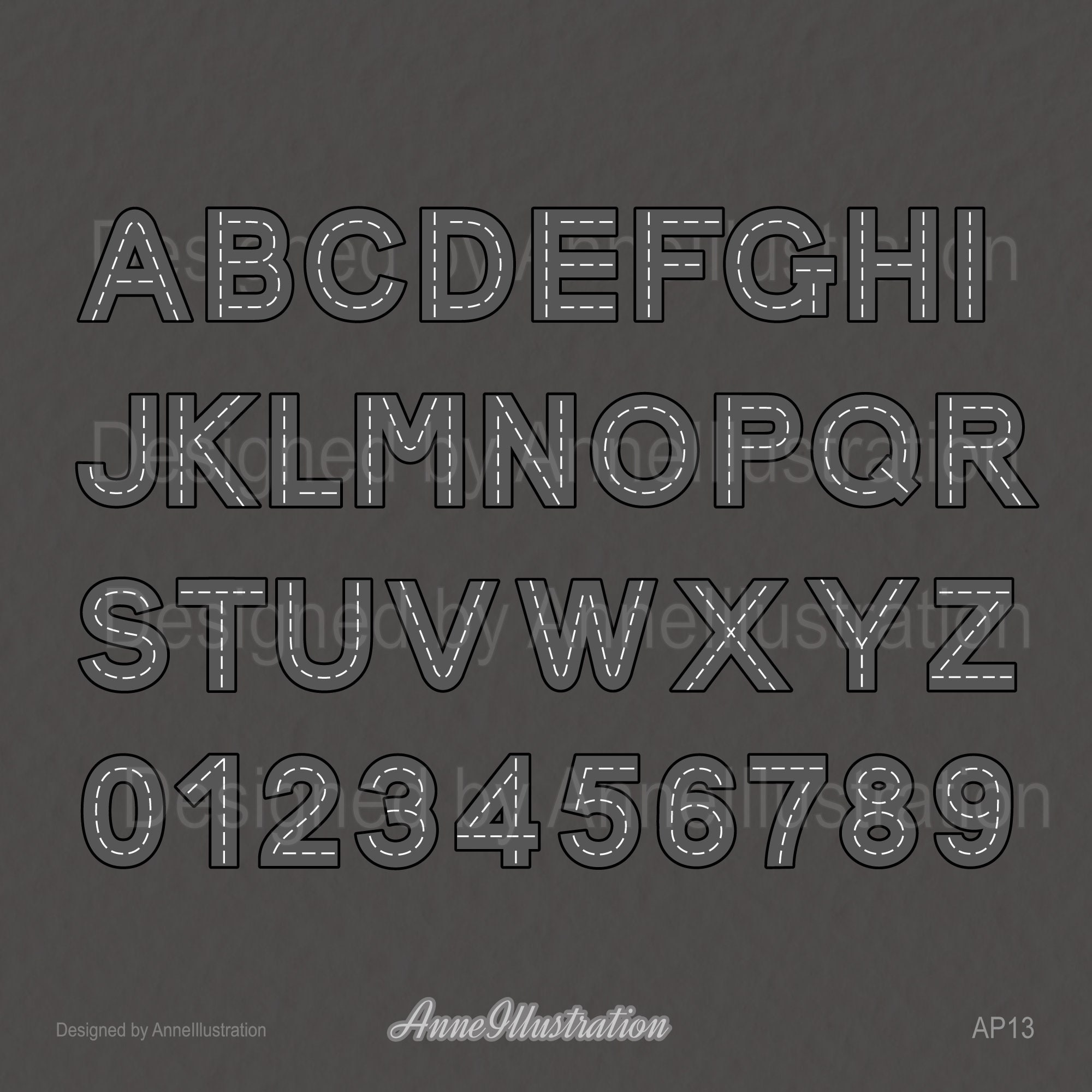 Race Track Alphabetroad Numbers Letters Clipartcar Track | Etsy