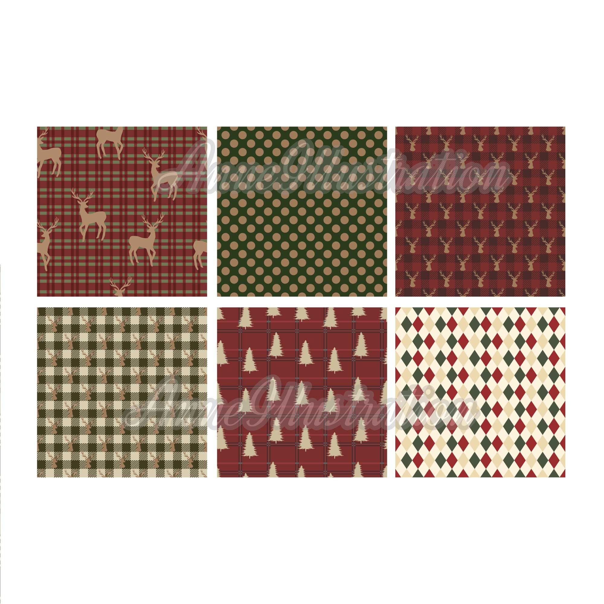 Christmas Digital Papers(seamless)holiday,scrapbook Paper,pattern ...