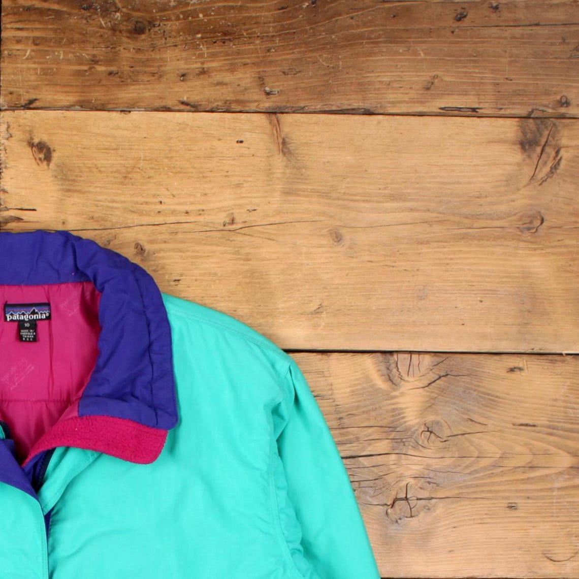 Vintage Patagonia Outdoor Jacket M 90s Padded Windbreaker Blue Womens ...