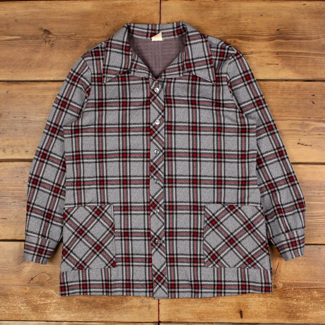 Vintage Montgomery Ward Plaid Shirt Button L 80s Womens Long Sleeve ...