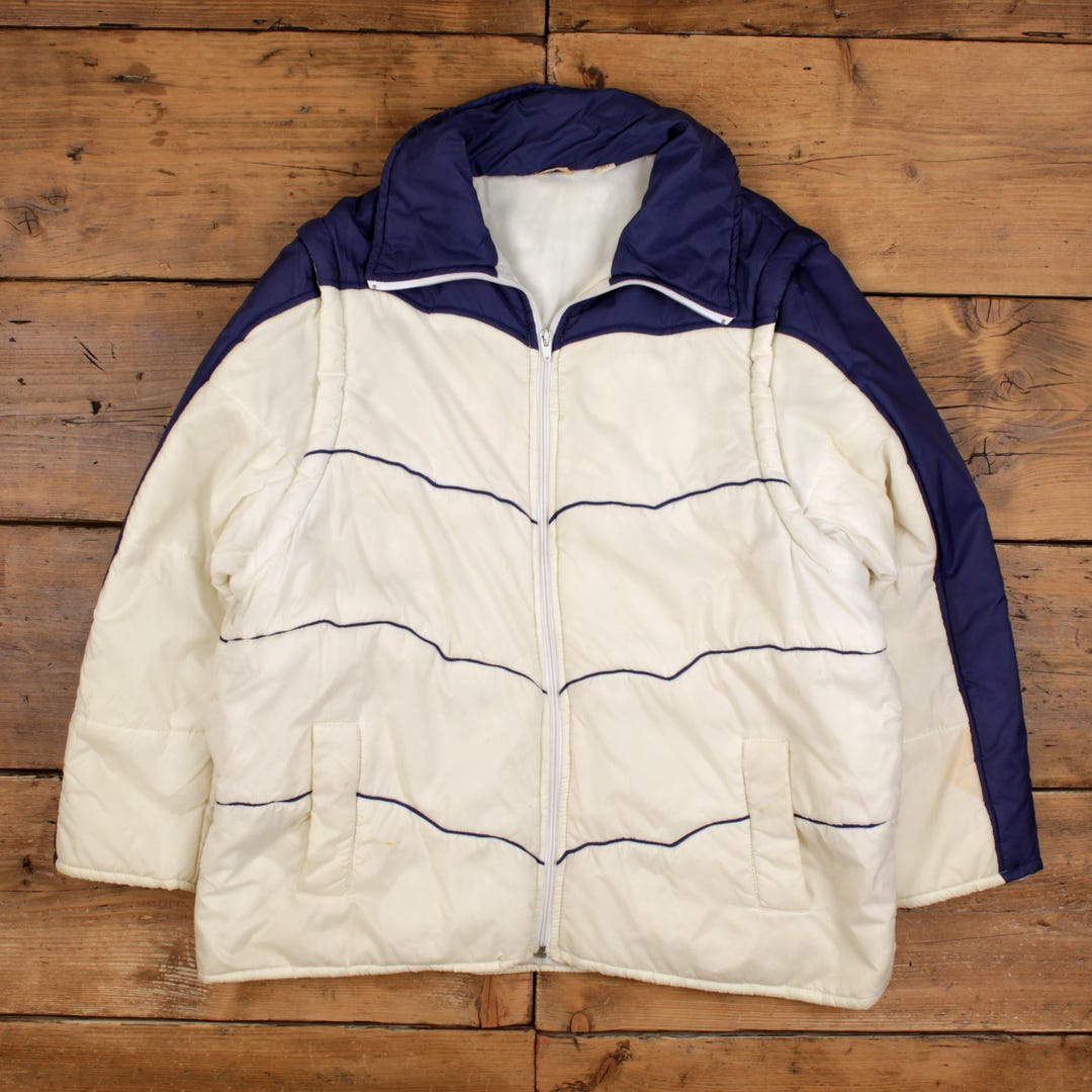 Vintage Outdoor Jacket L 80s Padded Puffer Cream - Etsy