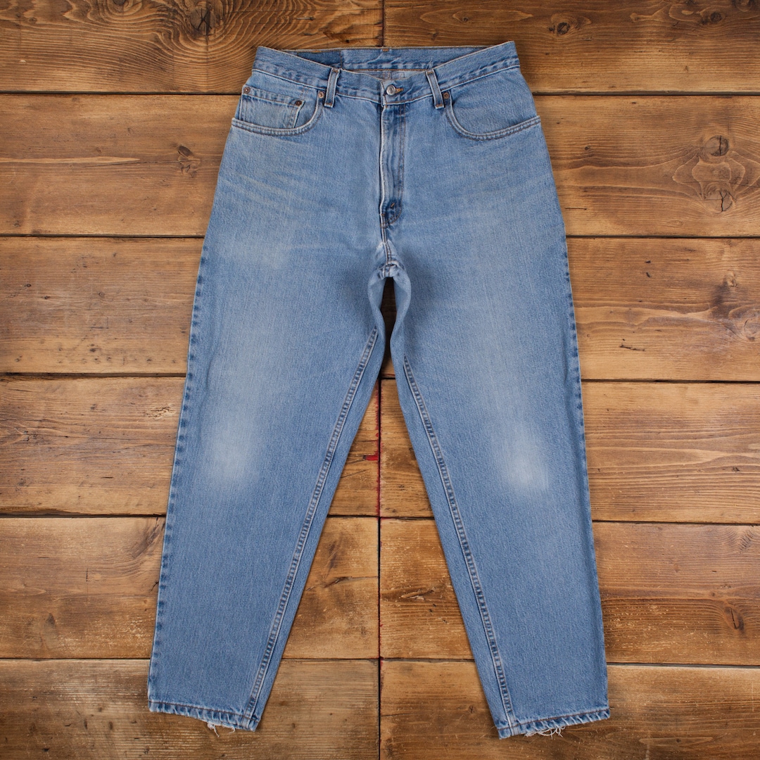 Vintage Levis 560 Jeans 32 X 31 USA Made 90s Stonewash Tapered Blue Red ...