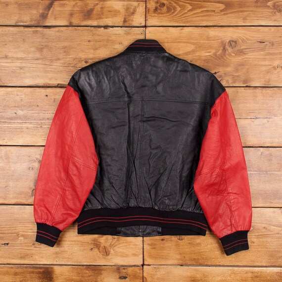 Vintage Campus Varsity Jacket M Bomber Leather Black … - Gem