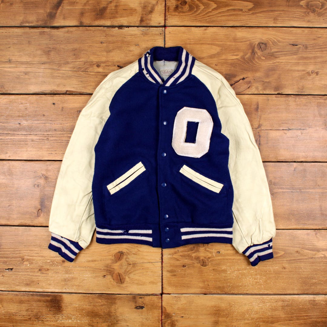 Vintage Dehen Jackets Varsity Jacket M 70s Leather USA Made Blue - Etsy
