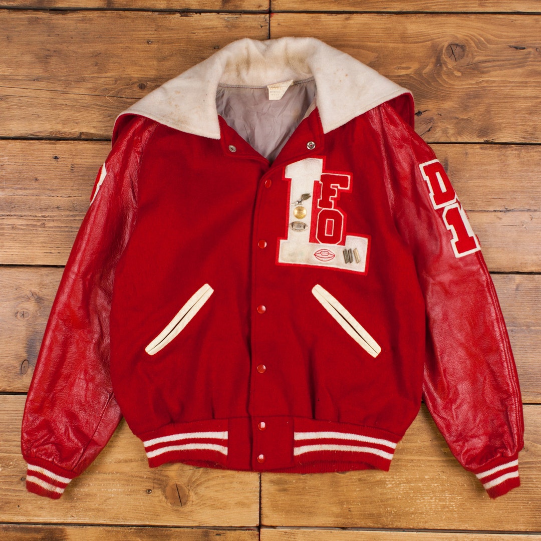 Vintage Howe Varsity Jacket L 80s Bomber USA Made Red - Etsy
