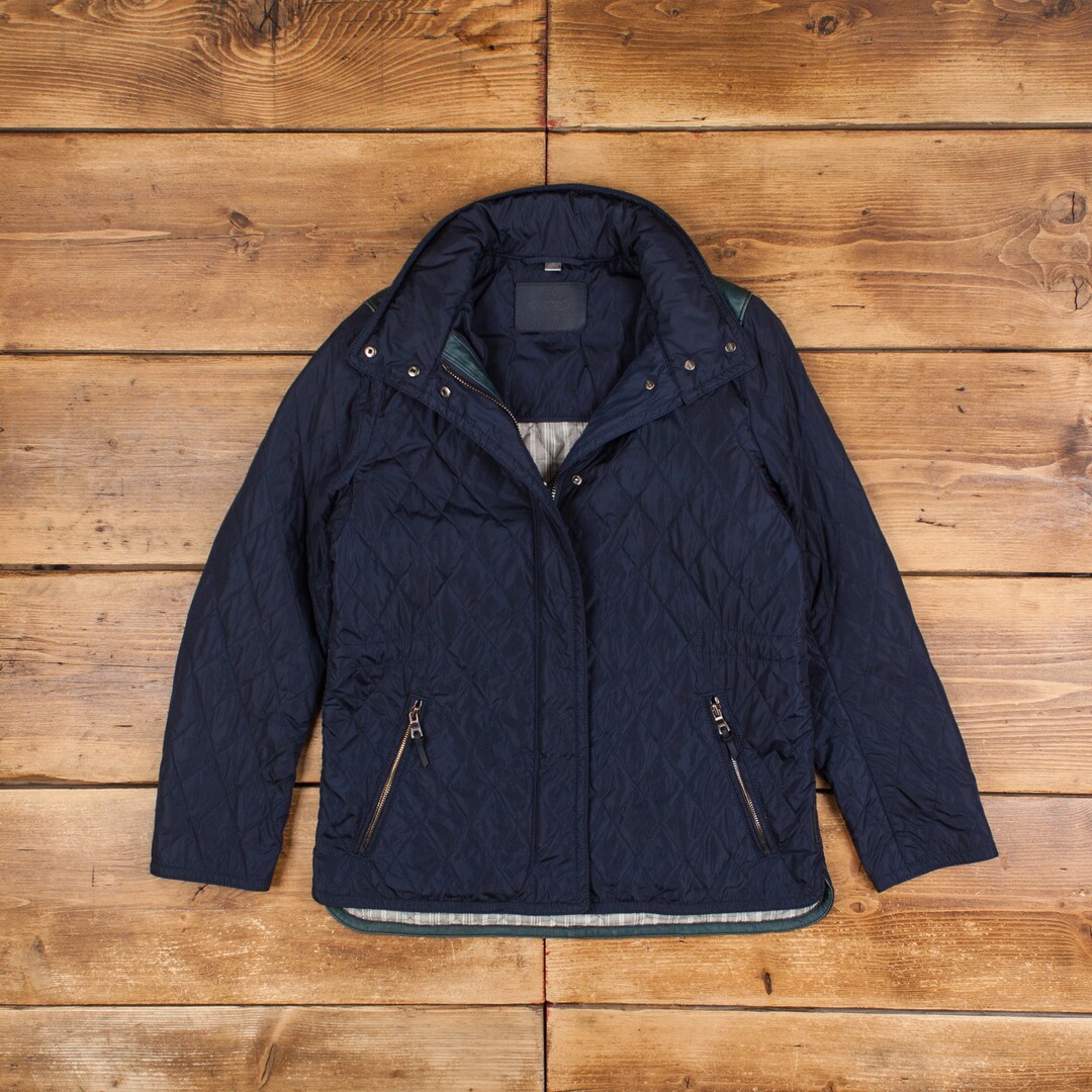 Vintage Coach Quilted Jacket M Classic Legacy Satin Blue Womens Zip - Etsy