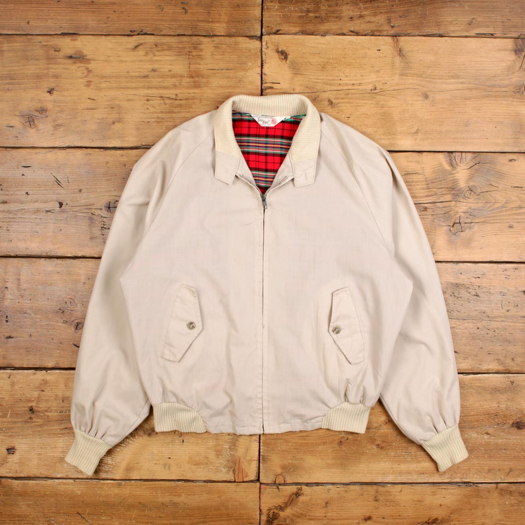 Vintage Sir Jac Bomber Jacket L 80s Windbreaker Raglan Beige - Etsy