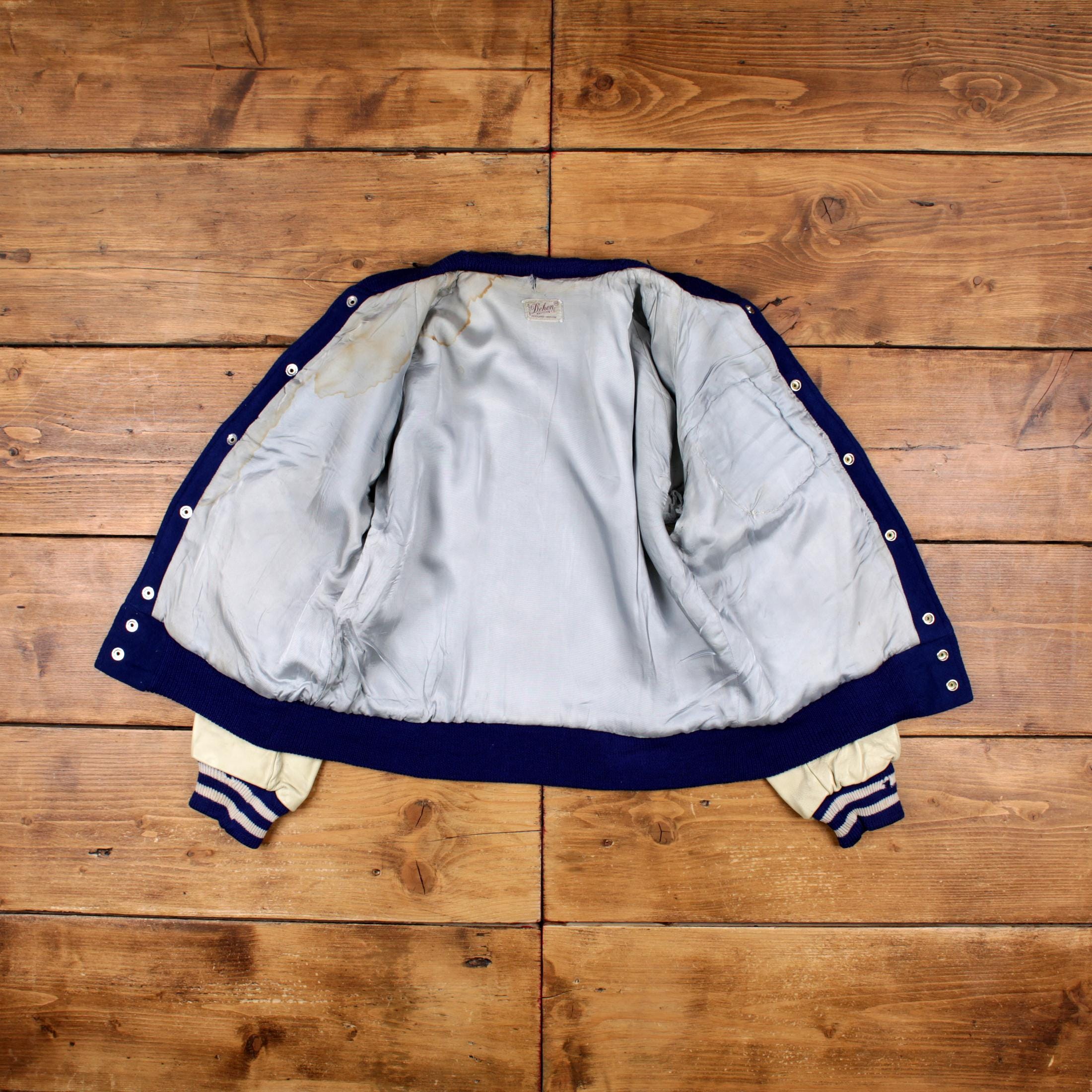 Vintage Dehen Jackets Varsity Jacket M 70s Leather USA Made Blue - Etsy