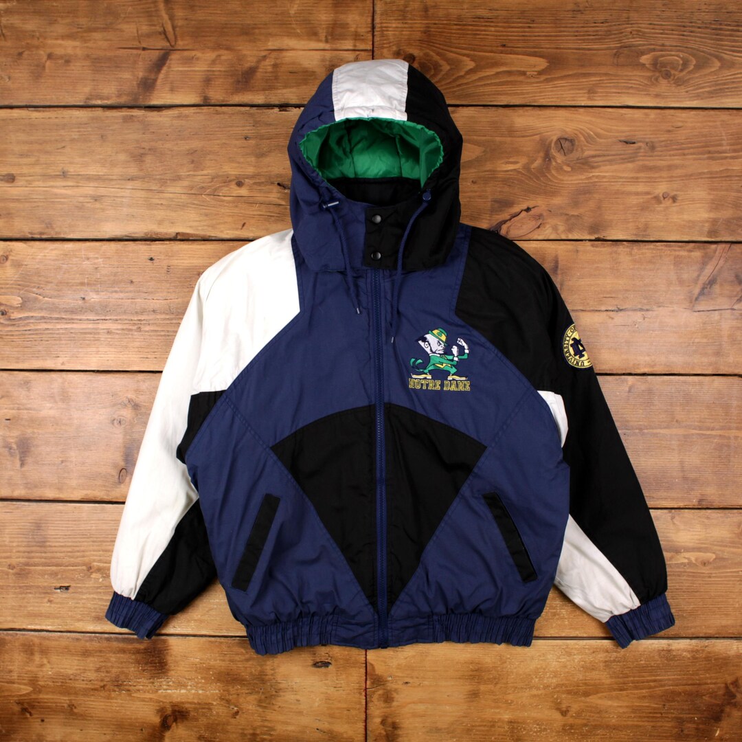 Vintage Pro Player Windbreaker Jacket L 90s Notre Dame Fighting Irish ...