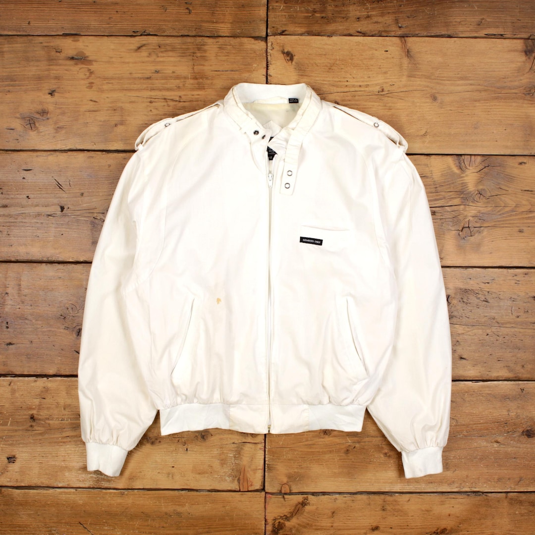 Vintage Members Only Bomber Jacket L 90s Windbreaker White - Etsy