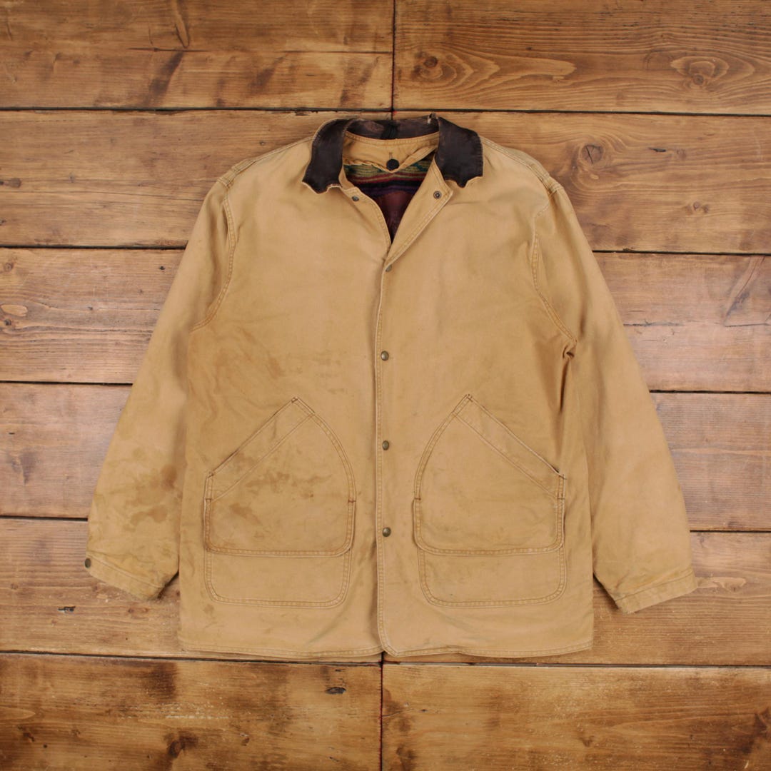 Vintage Woolrich Outdoor Jacket L 90s Barn Chore Tan USA Made Brown - Etsy