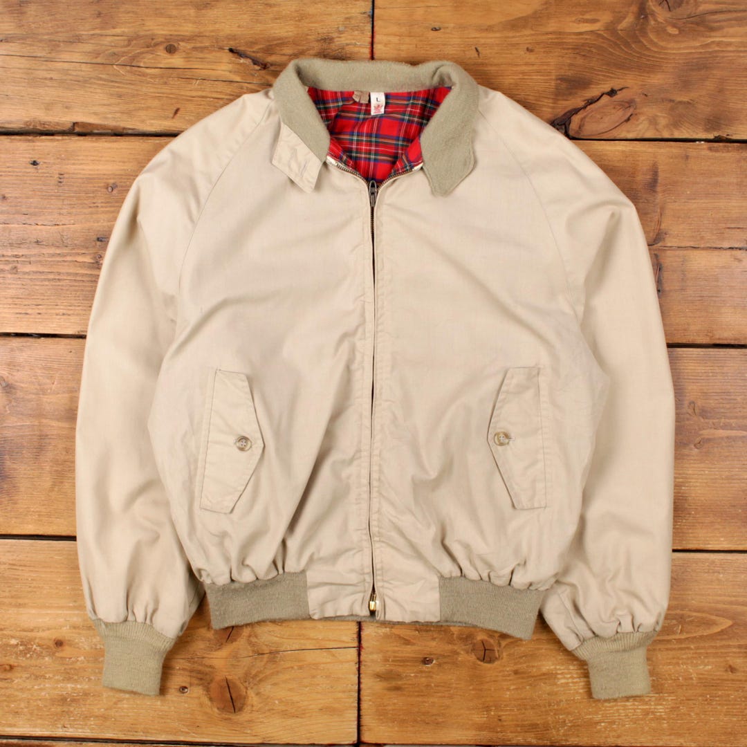 Vintage Bomber Jacket L 90s Windbreaker Raglan Beige - Etsy