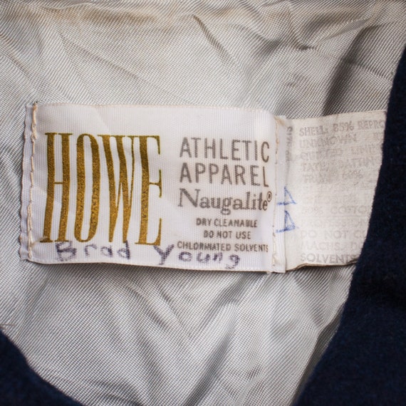 Vintage Howe Varsity Jacket L 80s Bomber Patched Blue - Gem