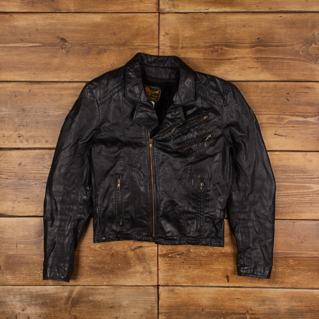 Vintage Reed Leather Jacket S 70s Biker Removable Liner USA - Etsy