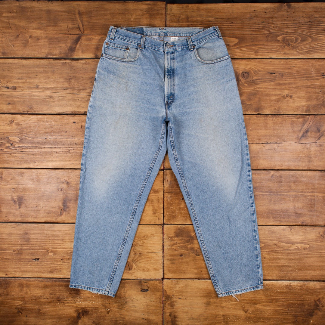 Vintage Levis 560 Jeans 36 X 30 USA Made 90s Stonewash Tapered Blue Red ...