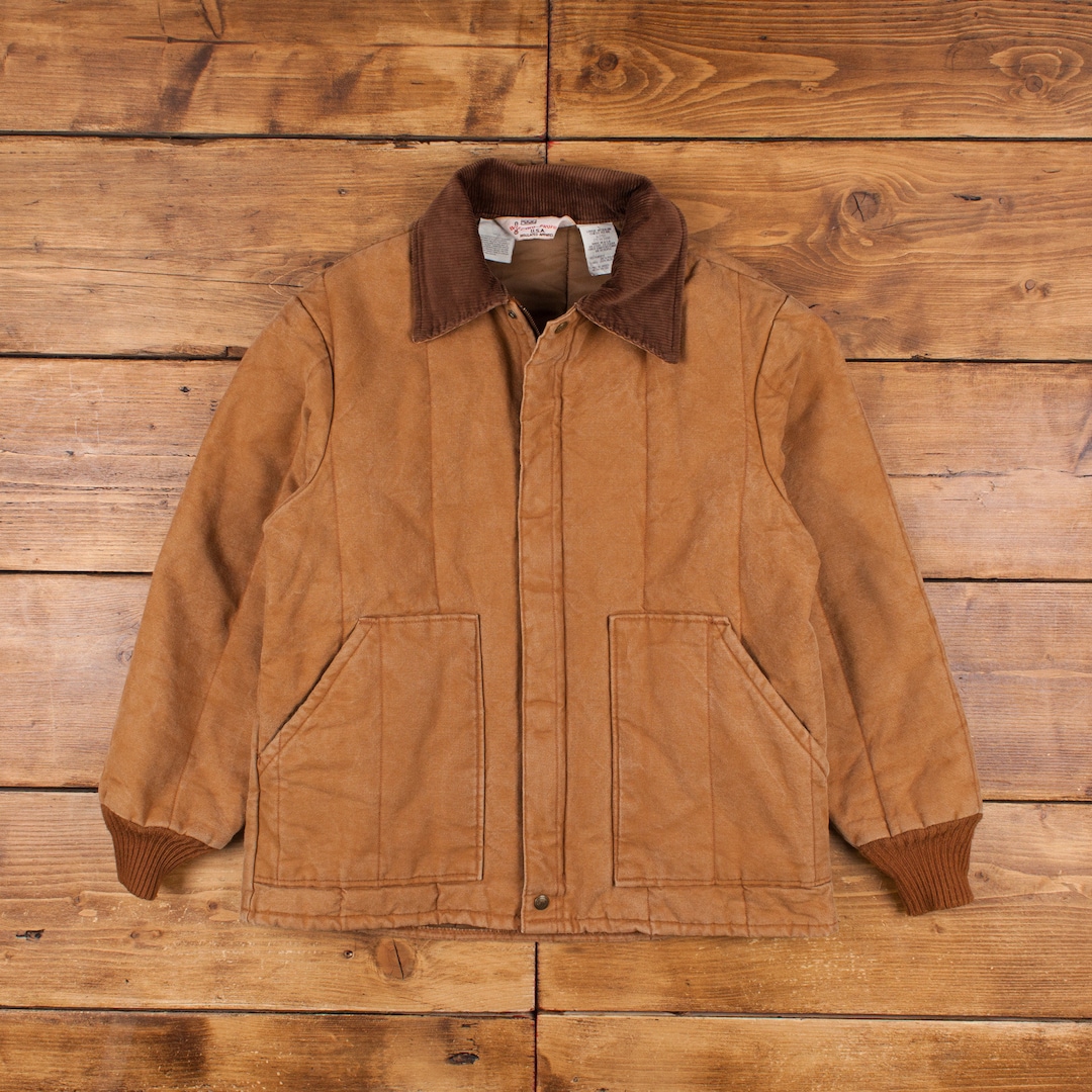 Vintage Walls Workwear Jacket L 80s Blizzard Pruf Canvas USA Made Beige ...