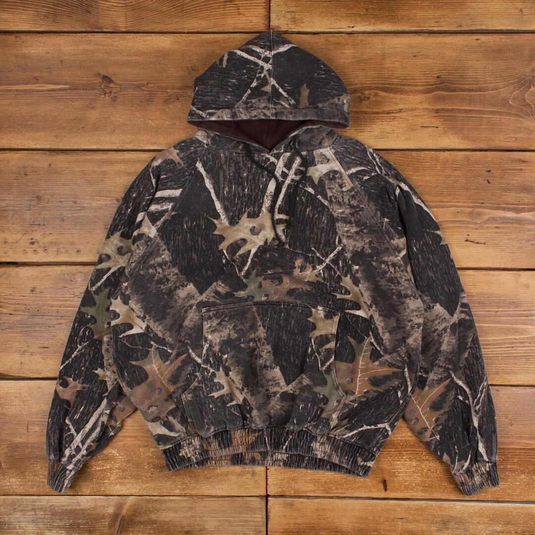 Vintage Realtree Camo Hoodie L Oversized Hooded Brown Camouflage ...