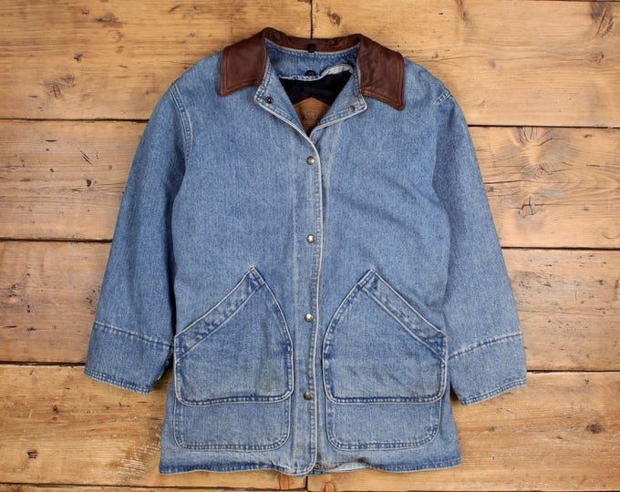 Vintage Woolrich Workwear Jacket S 90s Barn Coat Denim USA Made Blue ...