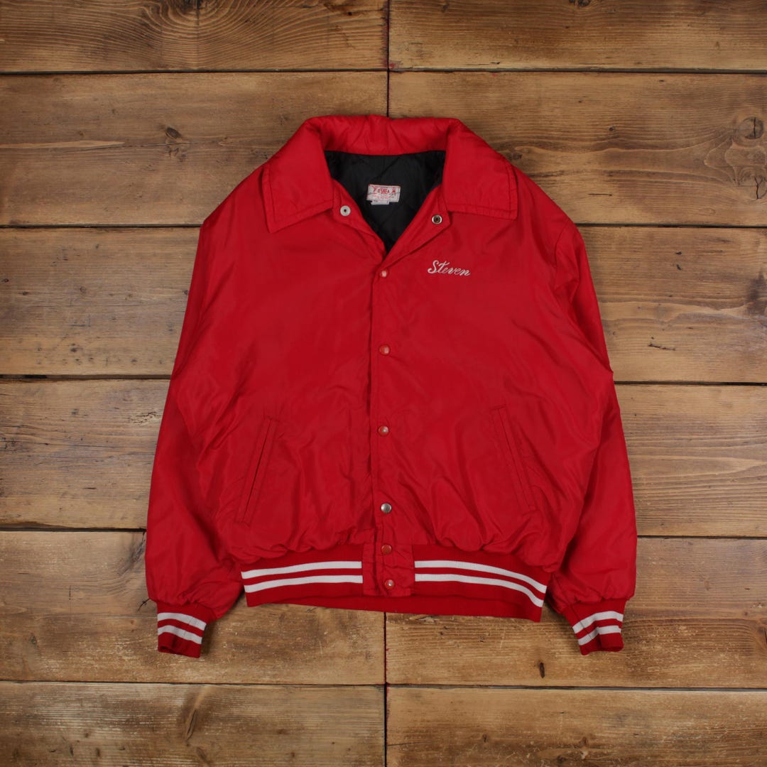 Vintage O'shea Varsity Jacket L 80s Bomber Bergenfield Bears Red - Etsy UK