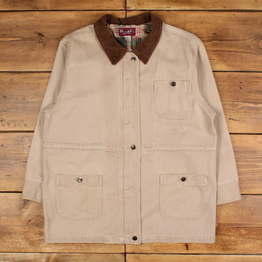 Vintage Denim & Co Workwear Jacket L Barn Chore Cream Womens - Etsy