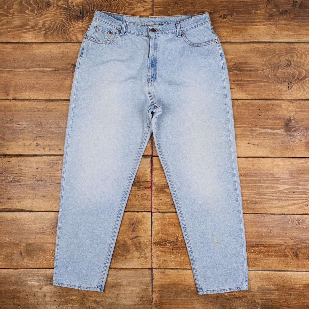 Vintage Levis 560 Jeans 35 X 31 USA Made 90s Stonewash Tapered Blue Red ...