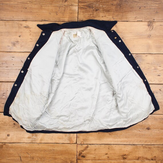 Vintage Howe Varsity Jacket L 80s Bomber Patched Blue - Gem