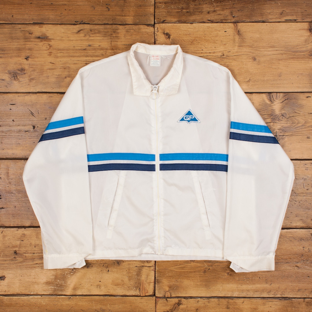 Vintage Cap N Jac Coach Jacket XL 80s Thin Jacket White Zip - Etsy