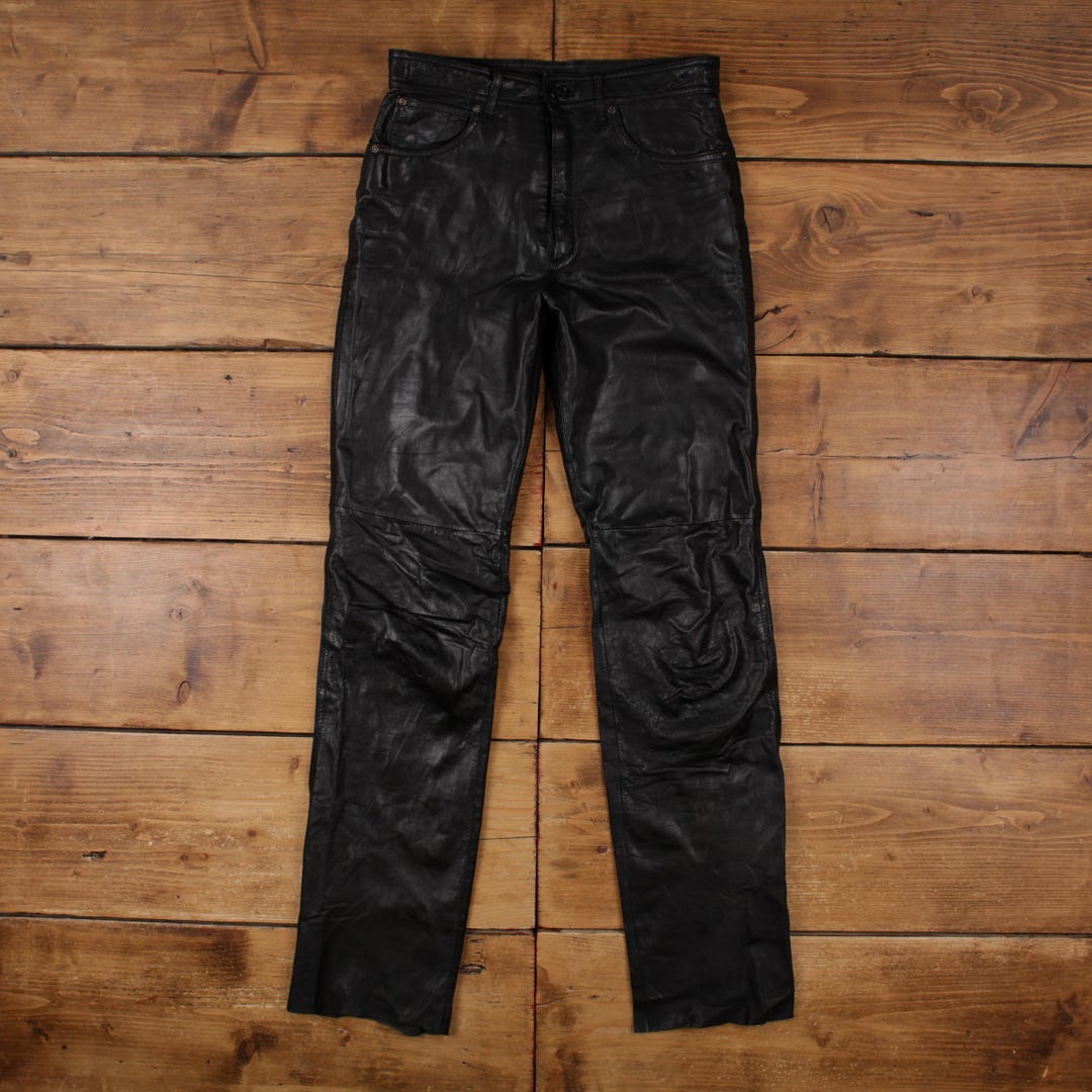 Vintage Phillippe Monet Leather Pants Trousers 30x35 Womens Straight ...