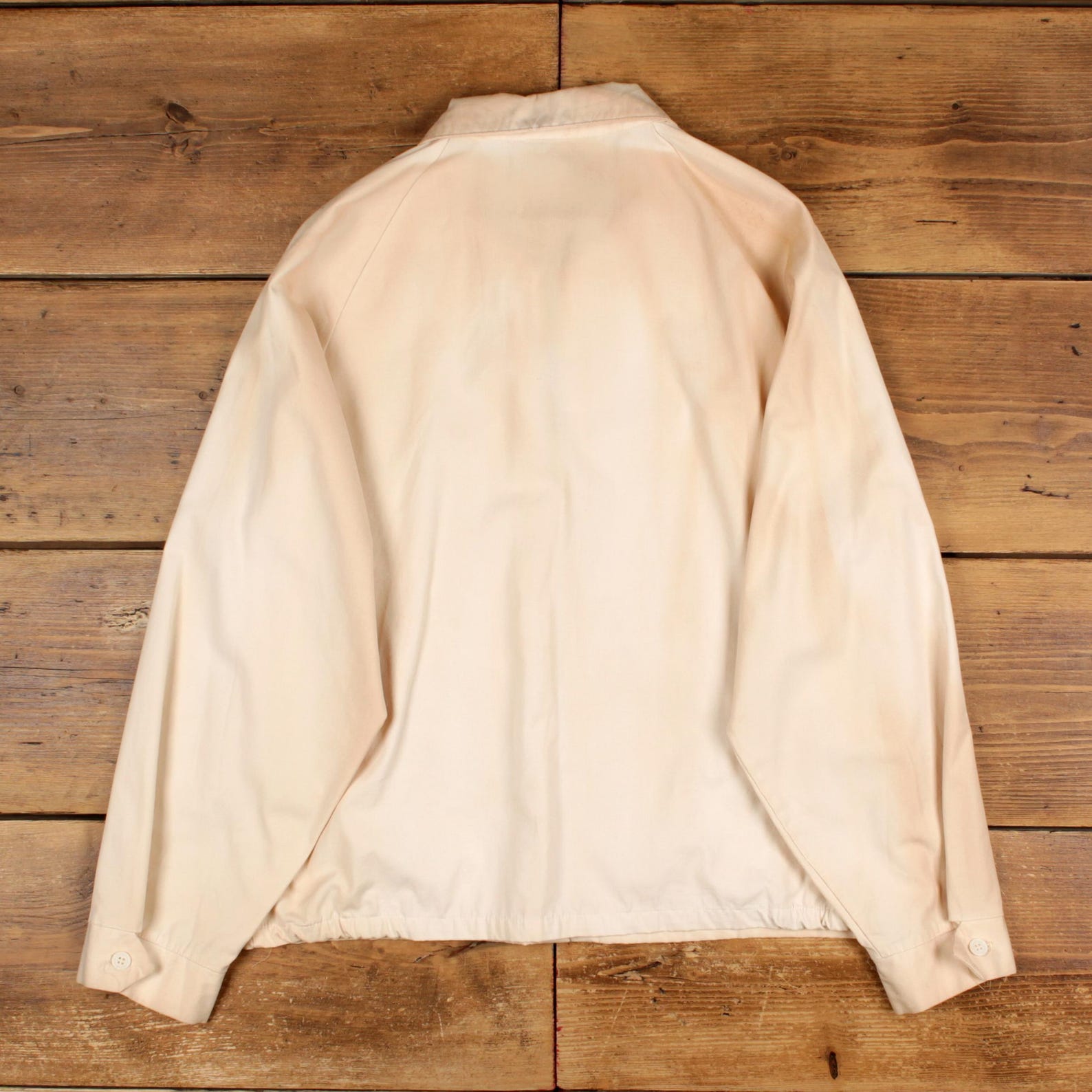 Vintage SPORTS MASTER Windbreaker Jacket L Mens USA Made 80s Beige Full ...