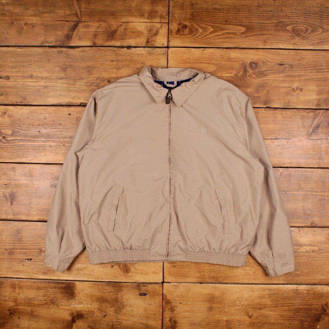 Vintage CHAPS Windbreaker Jacket 2XL 90s Bomber Beige - Etsy