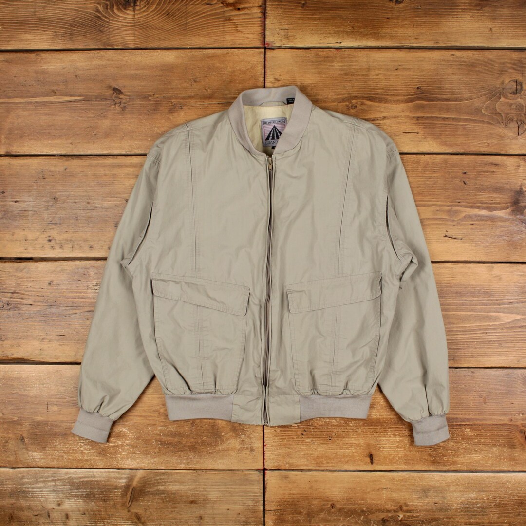 Vintage Members Only Windbreaker Jacket L Bomber Grey - Etsy