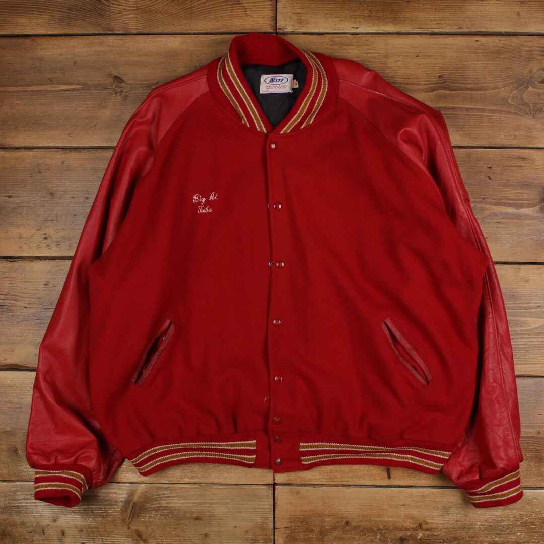 Vintage Neff Varsity Jacket XL Mens 90s Red USA Made Wool College ...