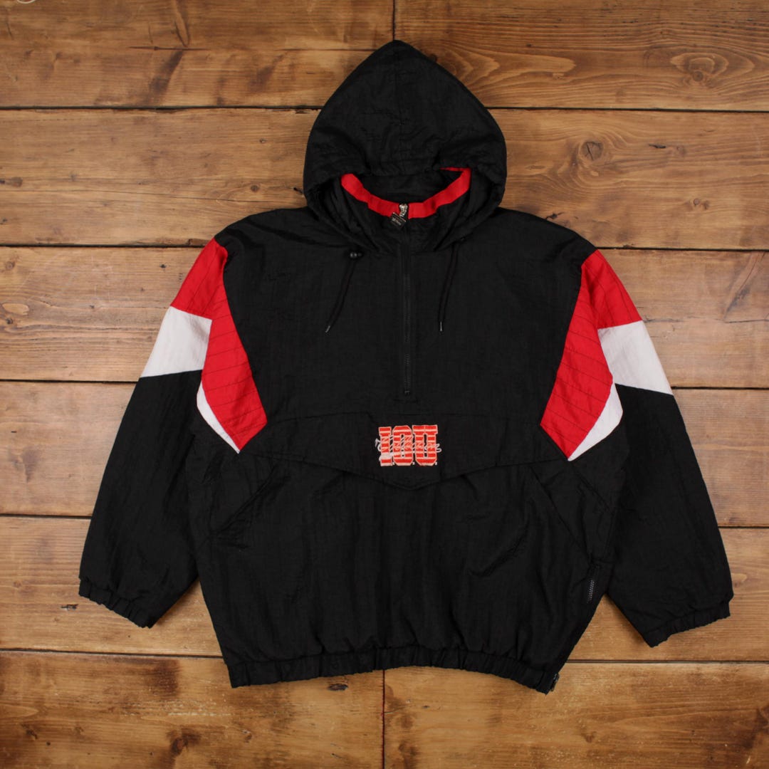 Vintage IOU Windbreaker Jacket XL 90s Collection Padded Black - Etsy