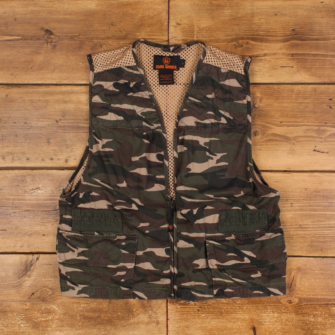 Vintage Game Winner Utility Jacket Gilet L Hunting Gilet Camouflage ...