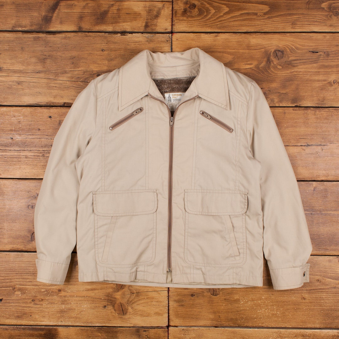 Vintage London Fog Windbreaker Jacket L 80s Bomber Beige Zip - Etsy UK